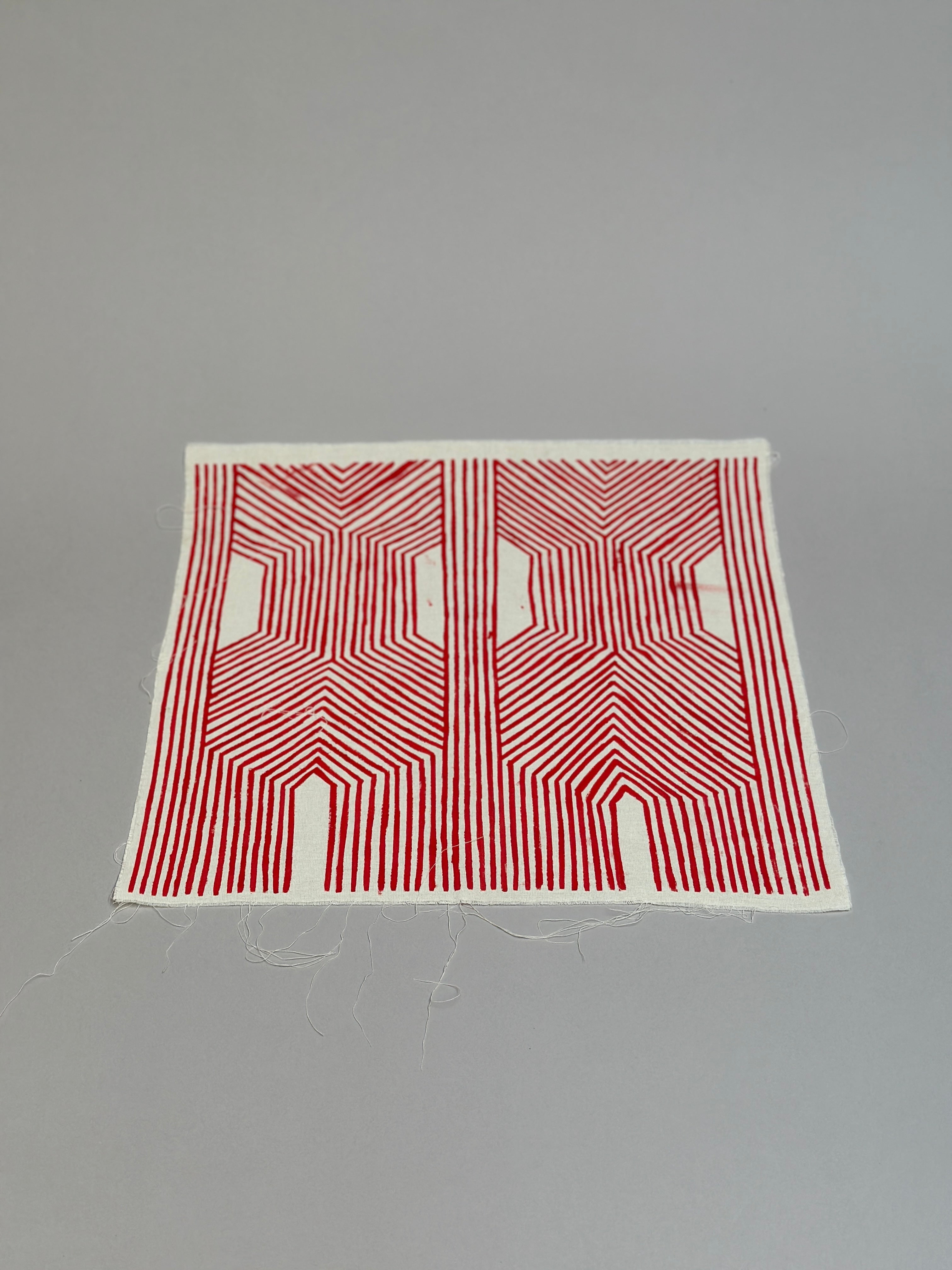 18" x 18" Red Graphism by Kayapo – Incausa